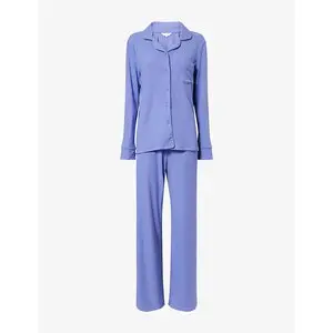 THE NAP CO Stretch Long-sleeve Modal-jersey Pyjama Set - Violet Blue