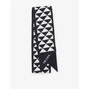Prada Printed Silk Neck Tie - Black
