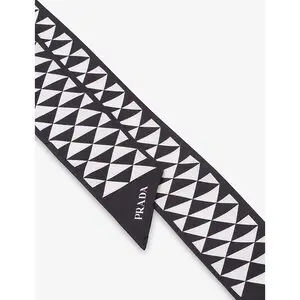 Prada Printed Silk Neck Tie - Black