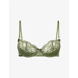 Lounge Brianna Plunge Lace Bra - Olive