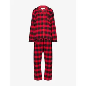 THE NAP CO Fleece Plaid Cotton Pyjama Set - Red Plaid