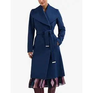 PHASE EIGHT Nicci Belted Wool-blend Coat - Blue