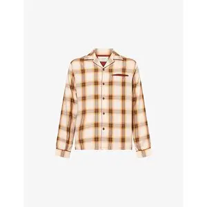 AUSTIN POST Open-collar Checked Woven Shirt
