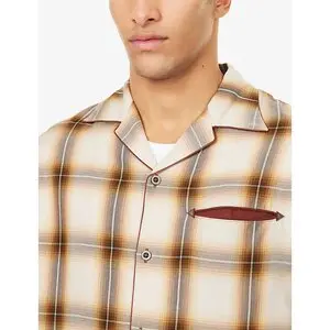 AUSTIN POST Open-collar Checked Woven Shirt
