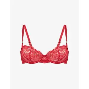 Lounge Adore Balcony Lace Bra - Wine