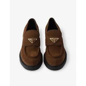 Prada Logo-plaque Suede Loafers