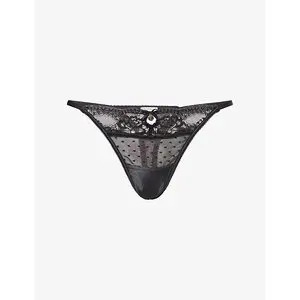 Lounge Adelyn Lace Thong - Black