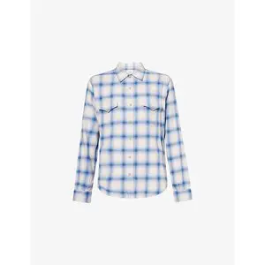 AUSTIN POST Western Plaid Cotton-wool Blend Shirt