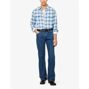 AUSTIN POST Western Plaid Cotton-wool Blend Shirt