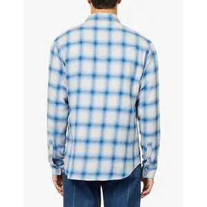 AUSTIN POST Western Plaid Cotton-wool Blend Shirt