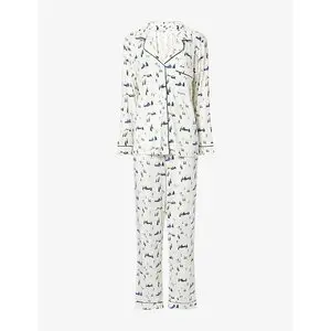 Eberjey Gisele Printed Stretch-woven Pyjama Set - Ski Chalet Ivory/pine