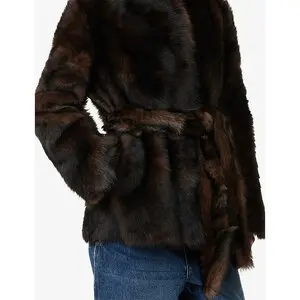 Nour Hammour Elsa High-neck Shearling Coat