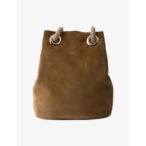 Prada Small Suede Bucket Bag - Brown