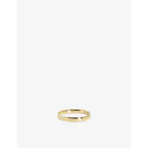 Monica Vinader 14ct Yellow Hammered Band Ring - Gold