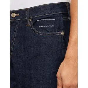 AUSTIN POST Pressed-crease Wide-leg Denim Jeans