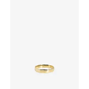 Monica Vinader Hammered Wide 14ct Yellow Band Ring - Gold