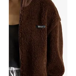 Prada Funnel-neck Fleece Jacket - Brown