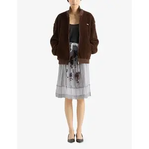 Prada Funnel-neck Fleece Jacket - Brown