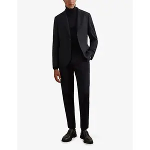 REISS Carson Flannel Single-breasted Wool-blend Blazer