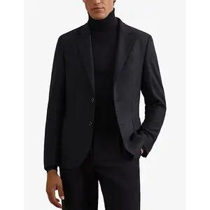 REISS Carson Flannel Single-breasted Wool-blend Blazer
