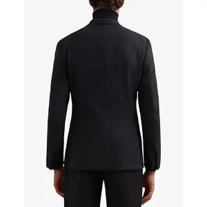 REISS Carson Flannel Single-breasted Wool-blend Blazer