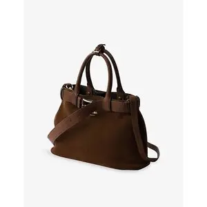 Prada Suede Tote Bag With Buckle
