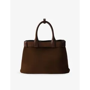 Prada Suede Tote Bag With Buckle