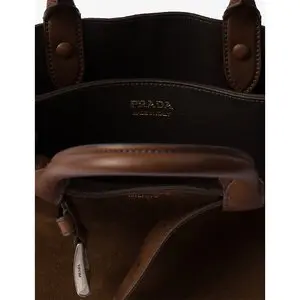 Prada Suede Tote Bag With Buckle