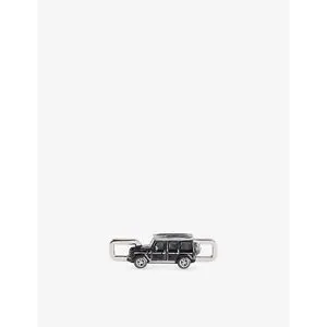 POUBEL Suv Rhodium-plated Sterling-silver Enamelled Charm - Black