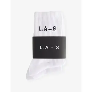 L.A-SPACE Pack Of Two Logo Crew Socks - White