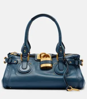 Chloé Paddington Leather Shoulder Bag - Blue