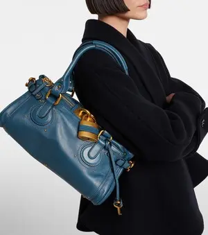 Chloé Paddington Leather Shoulder Bag - Blue