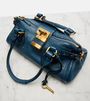 Chloé Paddington Leather Shoulder Bag - Blue