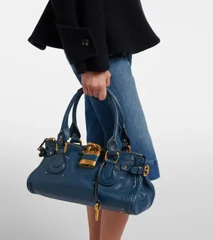 Chloé Paddington Leather Shoulder Bag - Blue