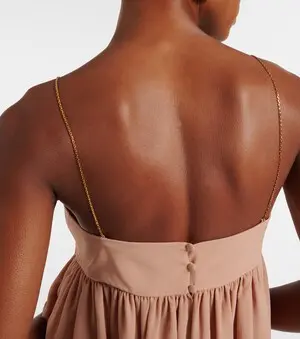 Chloé Gathered Silk Top - Pink