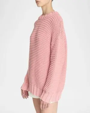 Malo Cashmere Chainette Knit Crewneck Sweater - Cipria
