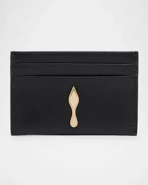 CHRISTIAN LOUBOUTIN Bettina Leather Card Holder - Blkgld