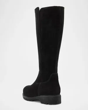 La Canadienne Harry Shearling-lined Suede Knee-high Boots - Black