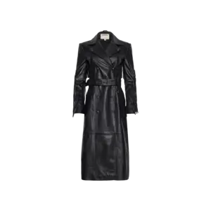L'Agence Celina Fringed Leather Trench