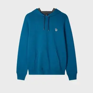 Paul Smith Regular-fit 'zebra' Organic Cotton Hoodie - Blue