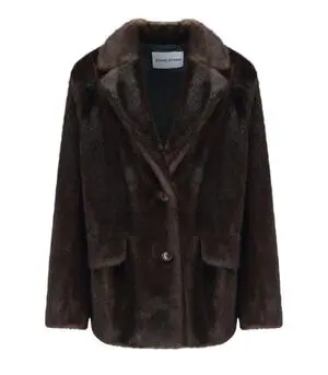 STAND STUDIO Evyn Faux Fur Jacket - Brown
