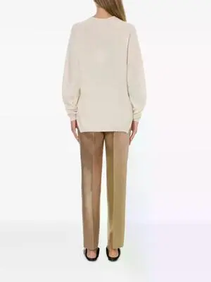 Alberta Ferretti Logo-embroidered Sweater - Neutrals