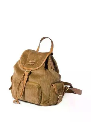 Miu Miu Large Corduroy Cotton Backpack