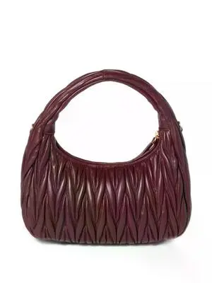 Miu Miu Wander Matelassé Leather Tote Bag - Red