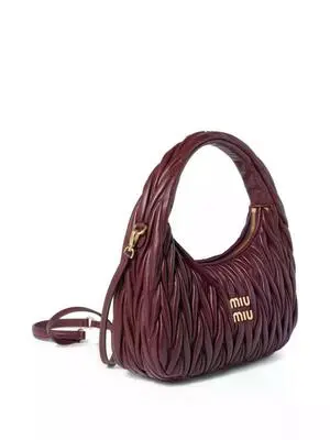 Miu Miu Wander Matelassé Leather Tote Bag - Red