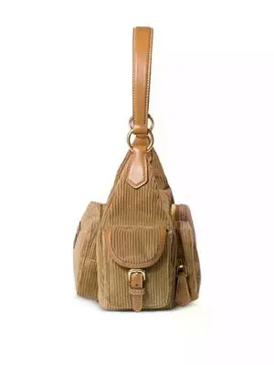 Miu Miu Corduroy Pocket Shoulder Bag - Brown