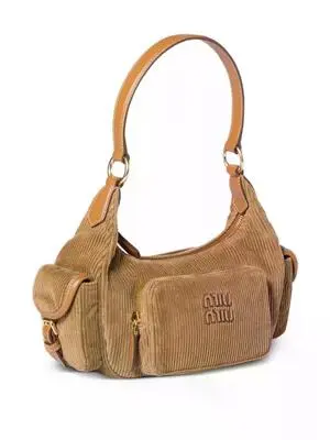 Miu Miu Corduroy Pocket Shoulder Bag - Brown