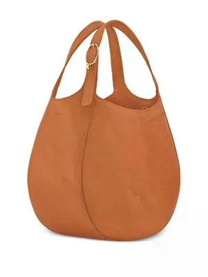 Longchamp Le Foulonné S Grained-leather Tote Bag - Orange