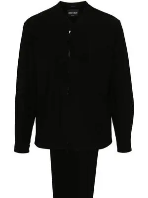 Giorgio Armani Wool Zip-up Jacket And Trousers Set - Black