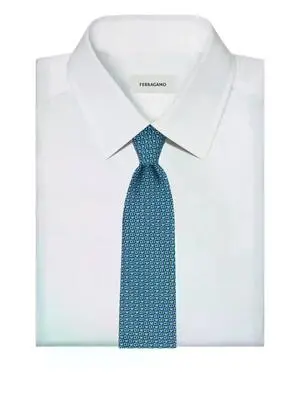 FERRAGAMO Butterfly-gancini Print Silk Tie